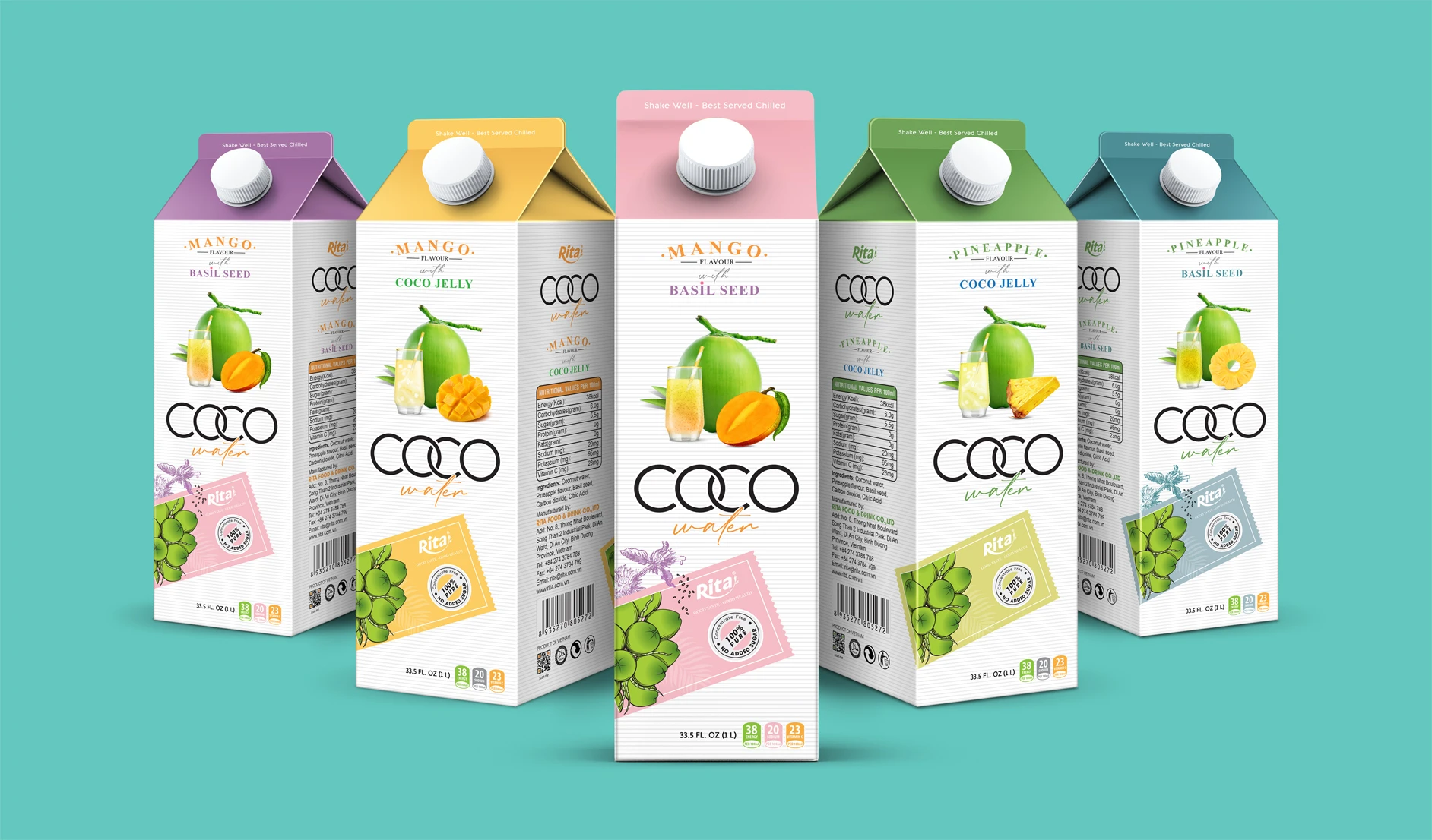 Coconut Water: Coconut Water With Coco Jelly And Mango Flavor 1L Paper Box
