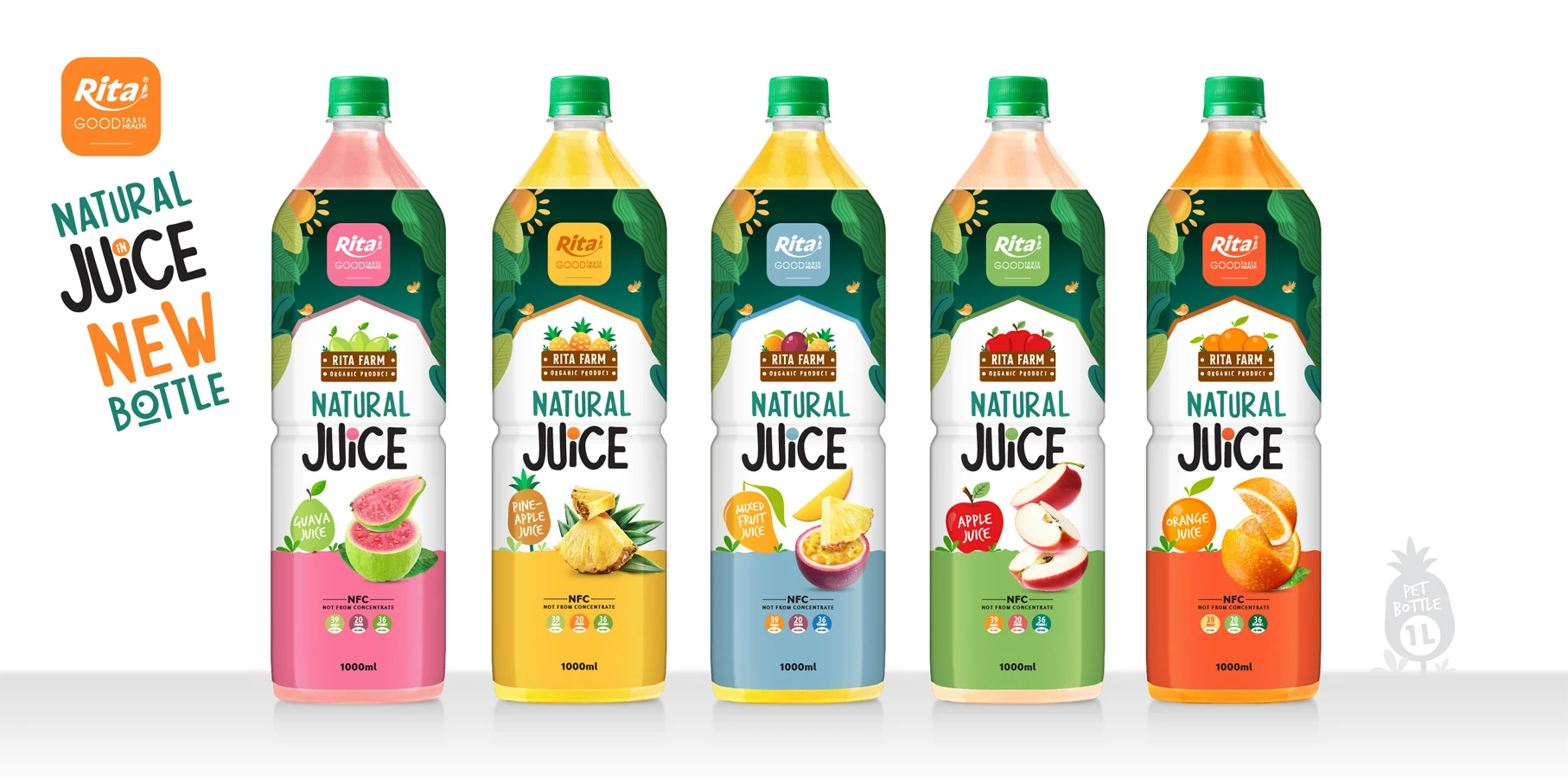 Fruit Juice: Pineapple Juice Drink 1000ml Pet Bottle