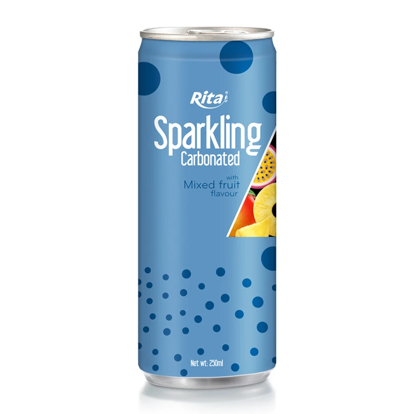 Carbonated Drink: 250ml Alu Can Sparkling Water With Mixed Fruit Flavor