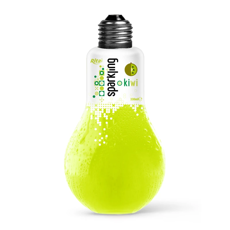 Carbonated Drink: Sparkling Kiwi Flavor Water 350ml Bulp Bottle Rita Brand