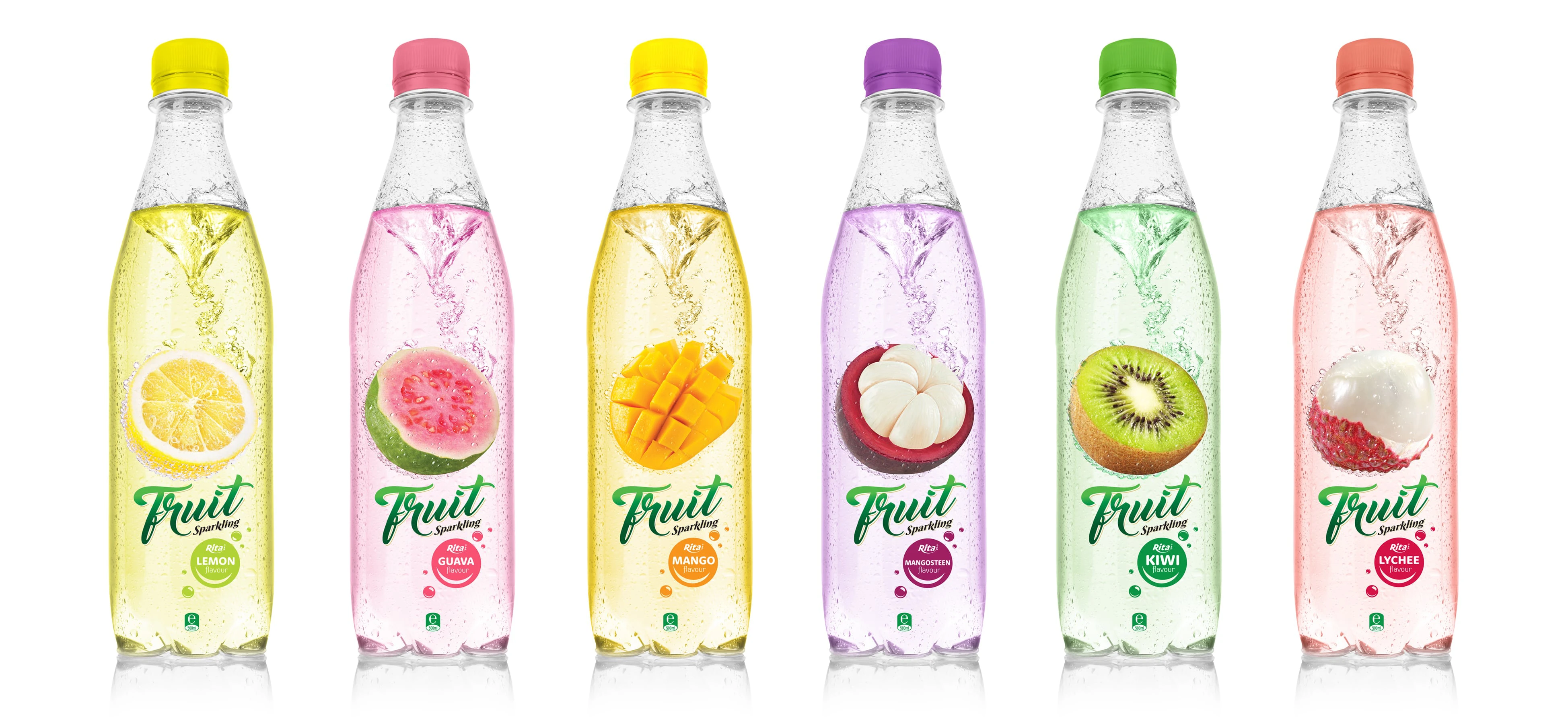 Carbonated Drink: Kiwi Flavor Sparkling Water 500ml Bottle