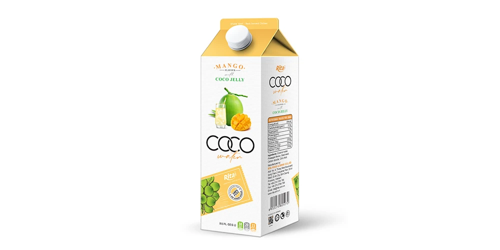 Coconut Water: Coconut Water With Coco Jelly And Mango Flavor 1L Paper Box
