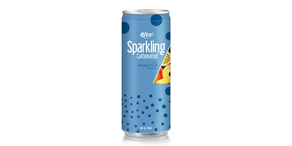 Carbonated Drink: 250ml Alu Can Sparkling Water With Mixed Fruit Flavor